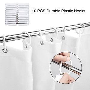 HVEST Merry Christmas Shower Curtain, Pink Flamingo and Pineapple Cactus on White Background Shower Curtain for Bathroom, Winter Snowflake Fabric Shower Curtain with Hooks, 60W x 72L Inches