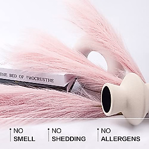 6 PCS Faux Pampas Grass 17"/44cm Artificial Fluffy Pompas Grass Fake Pampas Grass 7 Branches for Wedding Party Bedroom Boho Home Decor (034 Light Pink)