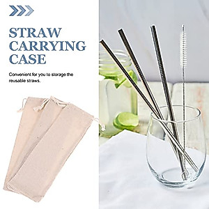 20Pcs Straw Carrying Cases, (Length: 9.8in/25cm) Straw Pouch, Travel Bag for Straw/Cutlery and Cleaning Brush Straws, Safety and Reusable Straw Case