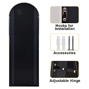 GLSLAND-58x18 inch Arched Full Length Mirror-Aluminum Alloy Frame High Definition-Full Body Mirror for Bedroom or Living Room