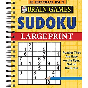 Brain Games - 2 Books in 1 - Sudoku (Large Print)