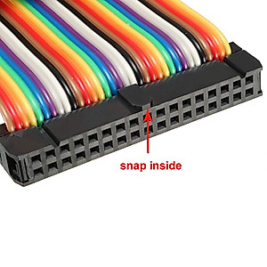 uxcell IDC Rainbow Wire Flat Ribbon Cable 34 Pins 48cm Length 2.54mm Pitch 2pcs Type-C