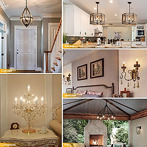 E12 Candelabra Bulbs 60 Watt Dimmable, LED Chandelier Light Bulbs Candle Bulb 6W 3000K Soft White, B11 LED Bulb Filament Decorative Small Base 500 Lumens Clear Glass, Pack of 6