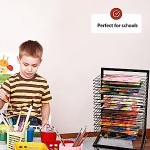 ODOXIA Art Drying Rack for Classroom | Functional & Mobile Paint Drying Rack | 19 Removable Shelves | Canvas Rack Art Storage | Painting Drying Rack with Wheels | Stack Rack for Painting, and More