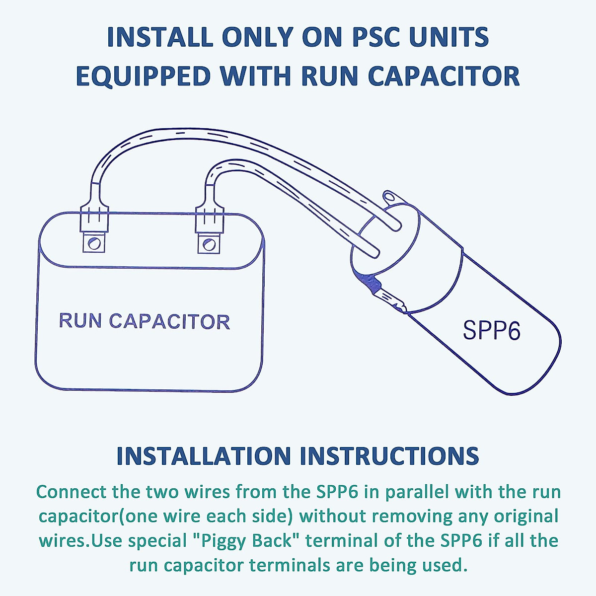 MIFLUS SPP6 Hard Start Kit for Air Conditioner,AC Hard Start Capacitor,Increases Starting Torque 500% from 4,000 BTU Window Units to 120,000 BTU Commercial Units(1/2 Thru 10 H.P.)