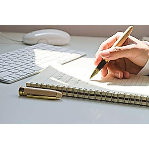 Ballpoint Pens - Handcrafted Twist to Open Wooden Ball Pen and Luxurious Smooth Writing Classic Executive Business Elegant Signature Gel Pen with Cap, Set of 2 in Luxury Wooden Gift Box by Leporem