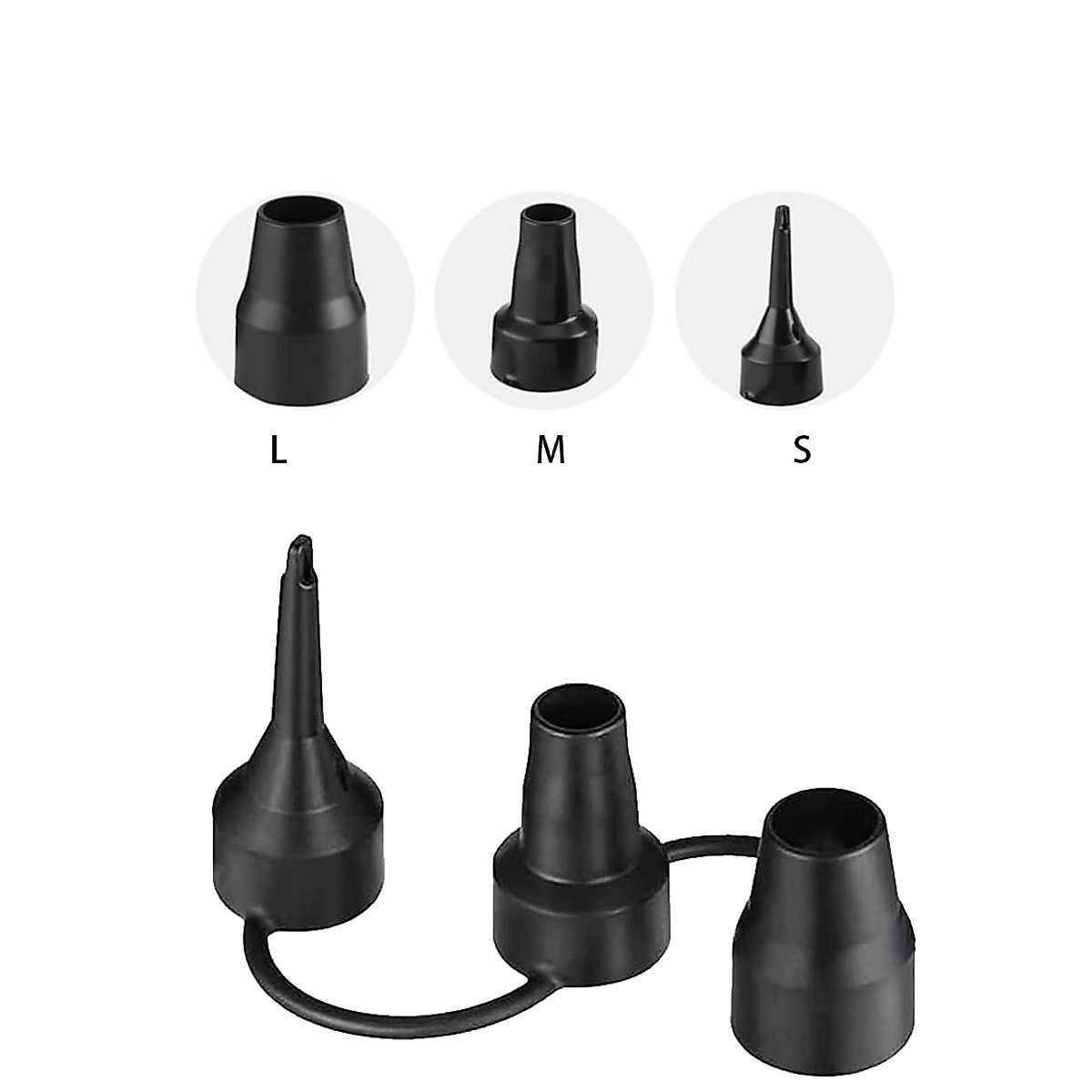 Helonge Air Pump Replacement Nozzles, 3 Pack Inflatable Pump Nozzles Head, Air Pump Inflator Adaptor Accessory for Partial Air Bed, Air Mattress etc