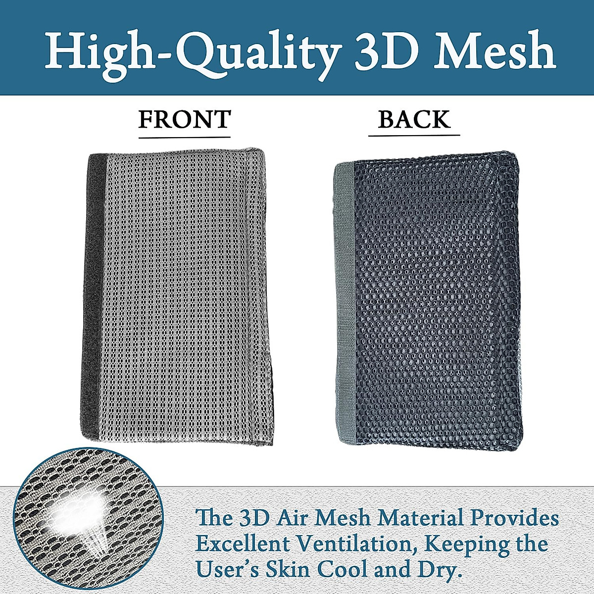 REEZEIVI Wheelchair Armrest Cover 2 Pieces,3D Air Mesh Pads for Office Chair Armrest,Breathable and Washable Chair arm Cushion,Comfort Padding Pressure Relief