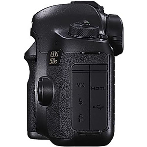 Canon EOS 5DS DSLR Camera (Body Only) (0581C002), 64GB Memory Card, Case, Card Reader, Flex Tripod, Hand Strap, Cap Keeper, Memory Wallet, Cleaning Kit (Renewed)