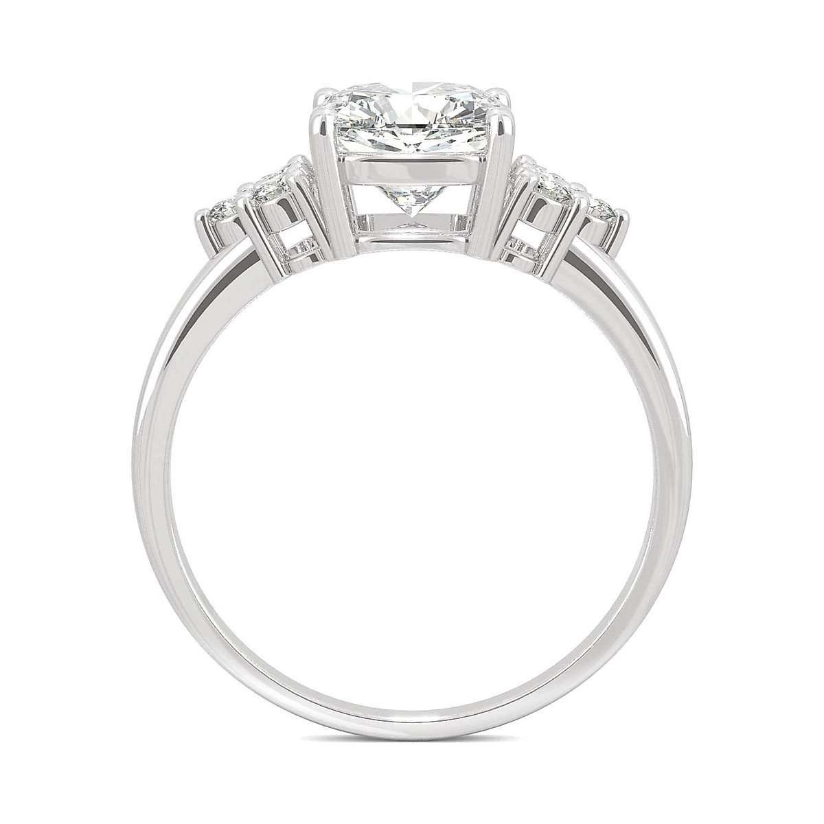 14K White Gold Moissanite by Charles & Colvard 7mm Cushion Engagement Ring-size 8 1.88cttw DEW