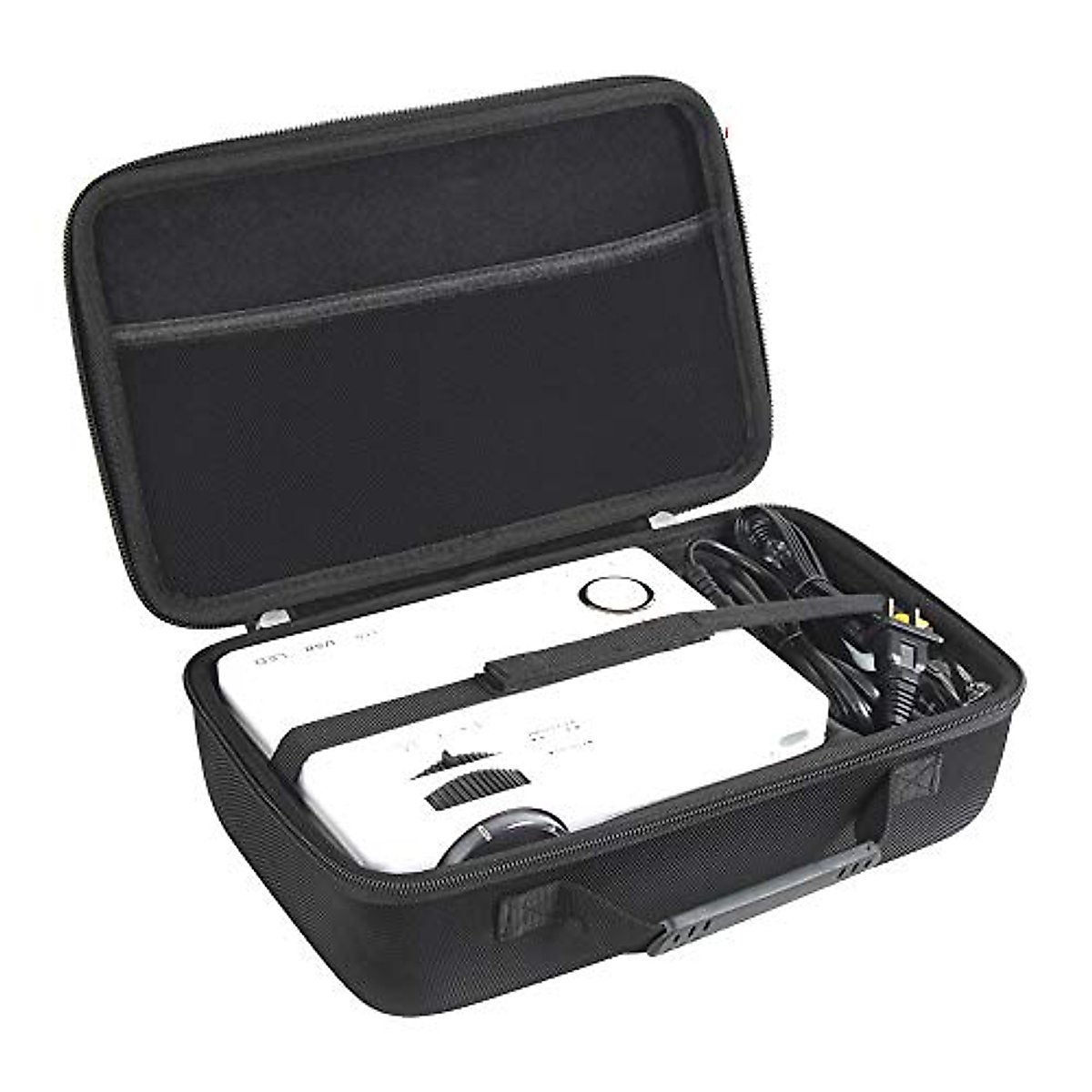 Hermitshell Hard Travel Case for QXK 2021 Upgraded 7500Lumens Mini ProjectorProjector/QKK Mini Projector 4500Lumens Portable LCD Projector (Case for Projector+Power Cable)