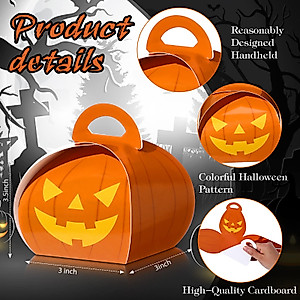 36 Pieces Halloween Trick or Treat Boxes Halloween Goodie Boxes Halloween Candy Boxes with Handle Candy Container Halloween Favor Boxes for Halloween Party Treat Favors Decoration, 6 Patterns
