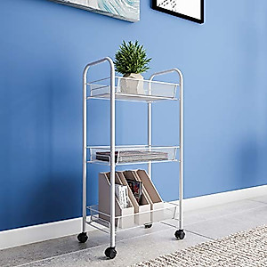 Lavish Home 3-Tiered Narrow Rolling Storage Shelves - Mobile Space Saving Utility Organizer Cart for Kitchen, Bathroom, Laundry, Garage or Office