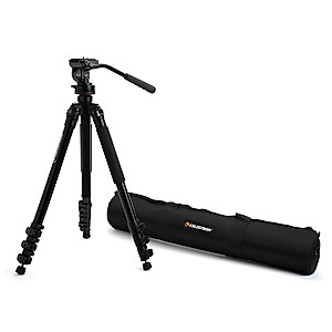 Celestron – Regal Premium Tripod – Sturdy Aluminum Tripod with Extendable Center Column – Interchangeable Feet to Fit Your Terrain – Use for Spotting Scope, Binocular, Camera, and Small Telescope
