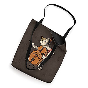 Musician Cat Playing Cello Violin Music Cats Lover Funny Tote Bag