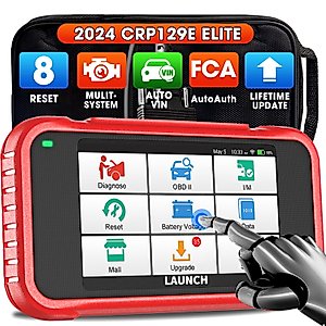 LAUNCH CRP129E Elite 2024 OBD2 Scanner, 8 Reset Oil/EPB/TPMS/SAS/BMS/Throttle/DPF Reset, Injector Coding, ABS SRS Transmission Engine Code Reader, Lifetime F-ree Update Diagnostic Scan Tool, Auto VIN