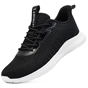 Lamincoa Womens Walking Shoes Lace Up Tennis Lightweight Breathable Mesh Running Shoes Casual Memory Foam Sneakers Purple Size 6