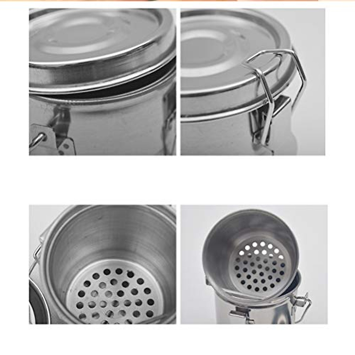 EXCEART Stainless Steel Brush Washer Portable Leak-Proof Artist Paint Brush Cleaner with Lid Removable Filter Screen for Oil Painting