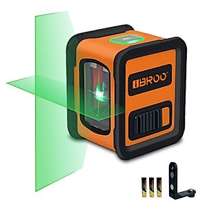 IBROO Laser Level Self Leveling, 100ft Japanese SHARP Green Cross Line Lasers Tech, 5X Bright Lazer Leveler Tool, Ideal Indoor Outdoor Wall Laser Line Marker for Picture Hanging and Small Construction