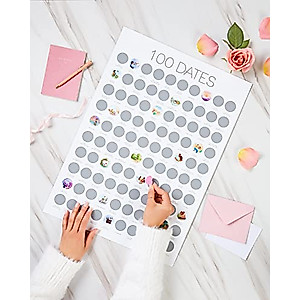 100 Dates Scratch Off Poster - Engagement Gifts, Gift for Her, Gifts for Her, Date Night, Anniversary for Couples, Date Night Ideas, Birthday Gifts for Women, Engagement, Wedding