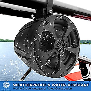 Pyle 2-Way Dual Waterproof Off-Road Speakers - 5.25 Inch 1000W Marine Grade Wake Tower Speakers System, Full Range Outdoor Audio Stereo Speaker for ATV, UTV, Quad, Jeep, Boat - Pyle PLUTV51BK