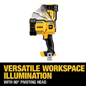 DEWALT 20V MAX LED Work Light, Handheld Spotlight with 508 Yard Distance, Pivoting Head, 1500 Lumens, Cordless, Battery Not Included (DCL043)