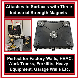 The OmniShelf Portable Workstation, Magnetic Toolbox, Laptop Stand w/ 40 lb Capacity, Hands Free Workstation, Attach to HVAC, Trucks, Walls, Poles etc. (Model # OSO1 - Magnets)