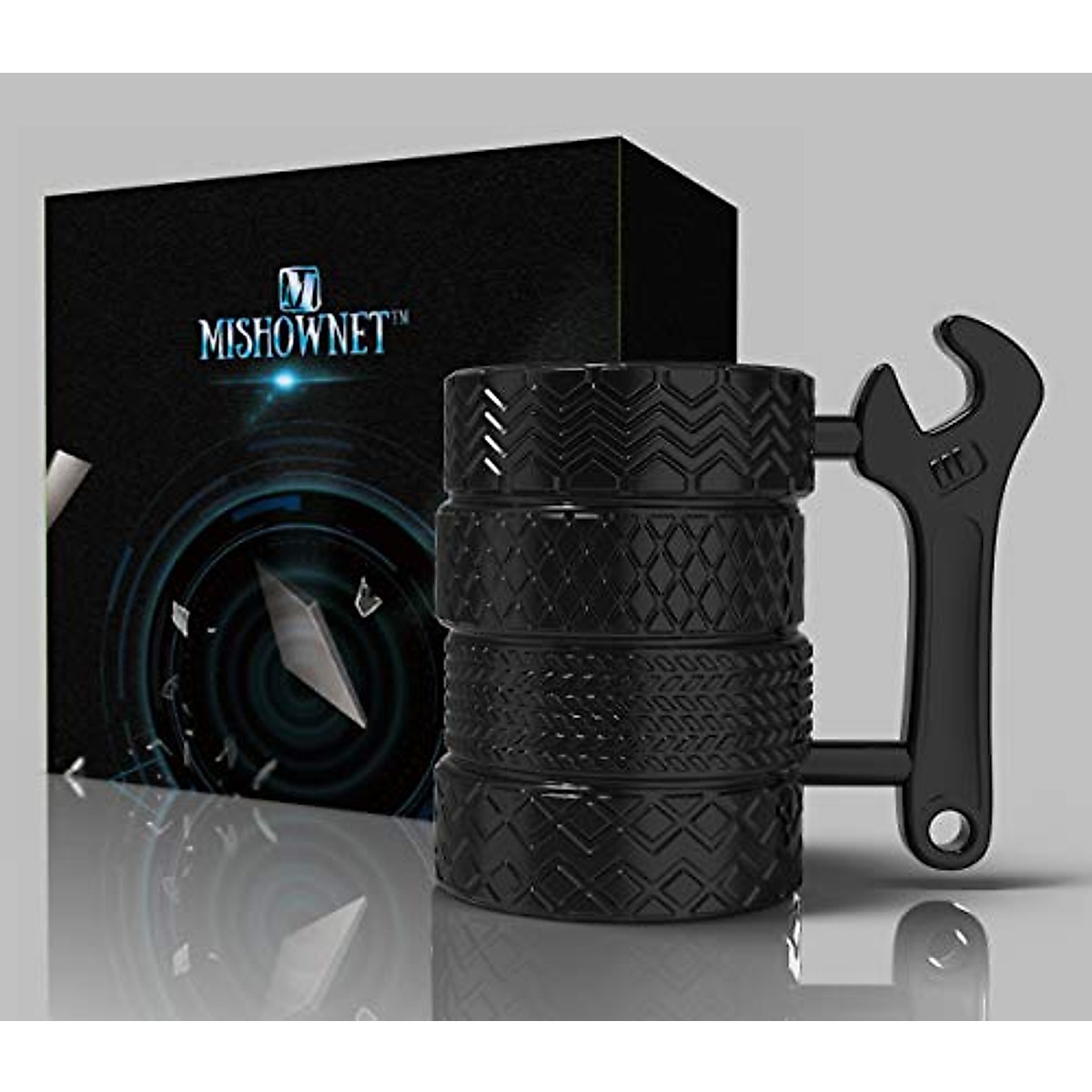 MISHOWNET Tire Coffee Tea Mug Gift for Car Lovers Mechanics Car Enthusiasts Christmas Gifts for Man Birthday Gift