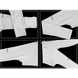 COOUV Ultrathin Ice Silk Cooling Sun Protection UPF50+ Shawl Arm Sleeves Sports Compression Shrug UV SPF50 Sunscreen (White, X-Large)