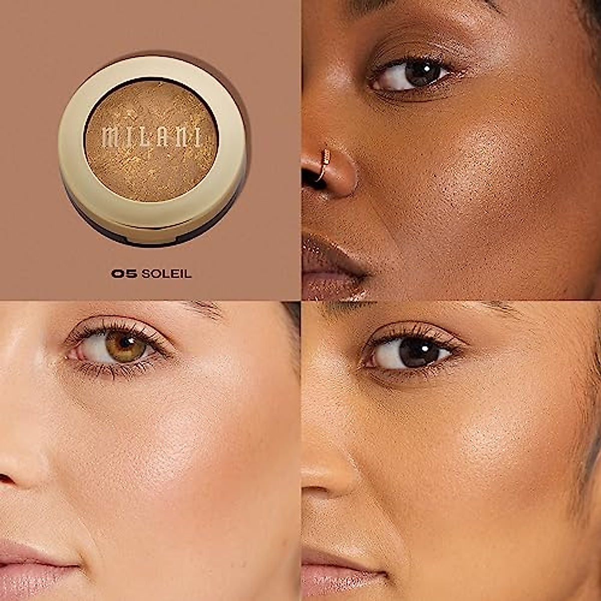 Milani Baked Bronzer - Soleil, Cruelty-Free Shimmer Bronzing Powder to Use For Contour Makeup, Highlighters Makeup, Bronzer Makeup, 0.25 Ounce