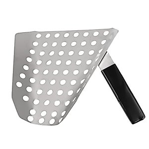 Popcorn Speed Scoop, Stainless Steel Popcorn Scoop Perforated Filter Spoon Fries Speed Scoop with Holes Quick Fill Scooper for Snacks Dessert Food Popcorn Machine