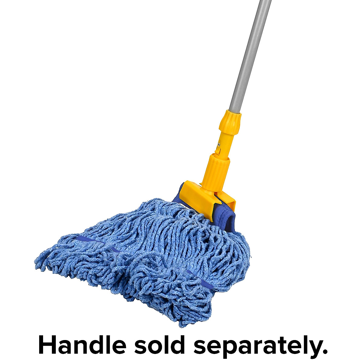 Alpine Industries Cotton Mop Head - Commercial Mop Head Replacement - 32 oz Cotton Blend, 5" Blue Loop End (12 Pack)