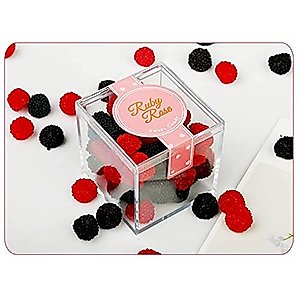 RSYJ Clear Acrylic Plastic Square Cube 2.2x2.2x2.2 Inch, 4 Pack Acrylic Box with Lid, Clear Cube Display Case, Small Plastic Storage Box with Lid, Square Clear Containers Box