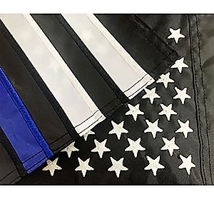 Thin Blue Line Garden Flag 12.5×18 inch, Embroidered Stars American Police Flags, Double Sided Back the Blue Stripe Blue Lives Matter Flag for Outdoor Indoor Yard Lawn Honoring Law Enforcement Officers