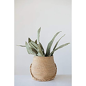 Creative Co-Op Hand-Woven Jute Handle Baskets, Natural