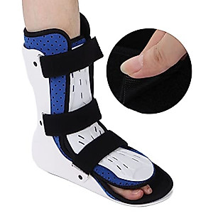 Fracture Boot, Detachable Design Comfortable Short Reinforced Orthopedic Walker Boot Nonslip with Front Protection Plate for Foot Injuries(Left foot, S)