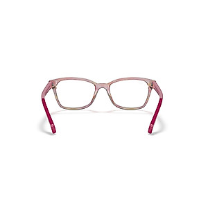 Ray-Ban Junior Girls' RY1591 Square Prescription Eyeglass Frames, Fuchsia Striped Multicolor/Demo Lens, 46 mm