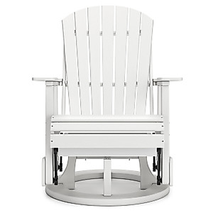 Signature Design by Ashley Hyland Wave Outdoor Swivel Glider Chair, 31" W x 30" D x 42" H, White