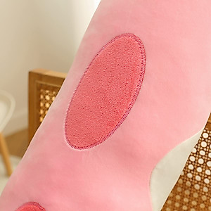 Rexinc Long Pink Cat Plush Pillow Toy Sleeping Pillow Cute Cartoon Cat Stuffed Animals Soft Long Body Pillow Gift for Kids (27.55in)