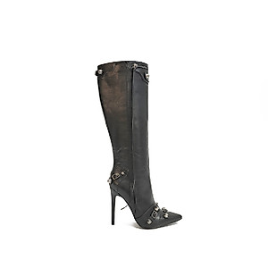 Cape Robbin Women Knee High Boot with Tassel Zipper POFIN - BLACK 11
