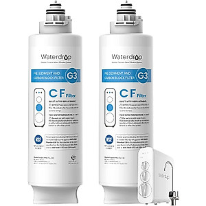 Waterdrop WD-G3-CF Filter, Replacement for WD-G3-W, WD-G3P600 and WD-G3P800-W Reverse Osmosis System, 6-month Lifetime, 2-Pack