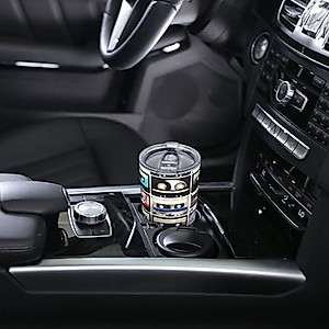 20oz Insulated Tumblers with Lids and Straws Retro Cassette Tape Stainless Steel Coffee Tumbler Cup Double Wall Vacuum Travel Coffee Mugs for Home, Office, Outdoor