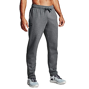 Under Armour Mens Rival Fleece Pants , Pitch Gray Light Heather (012)/Onyx White , X-Large