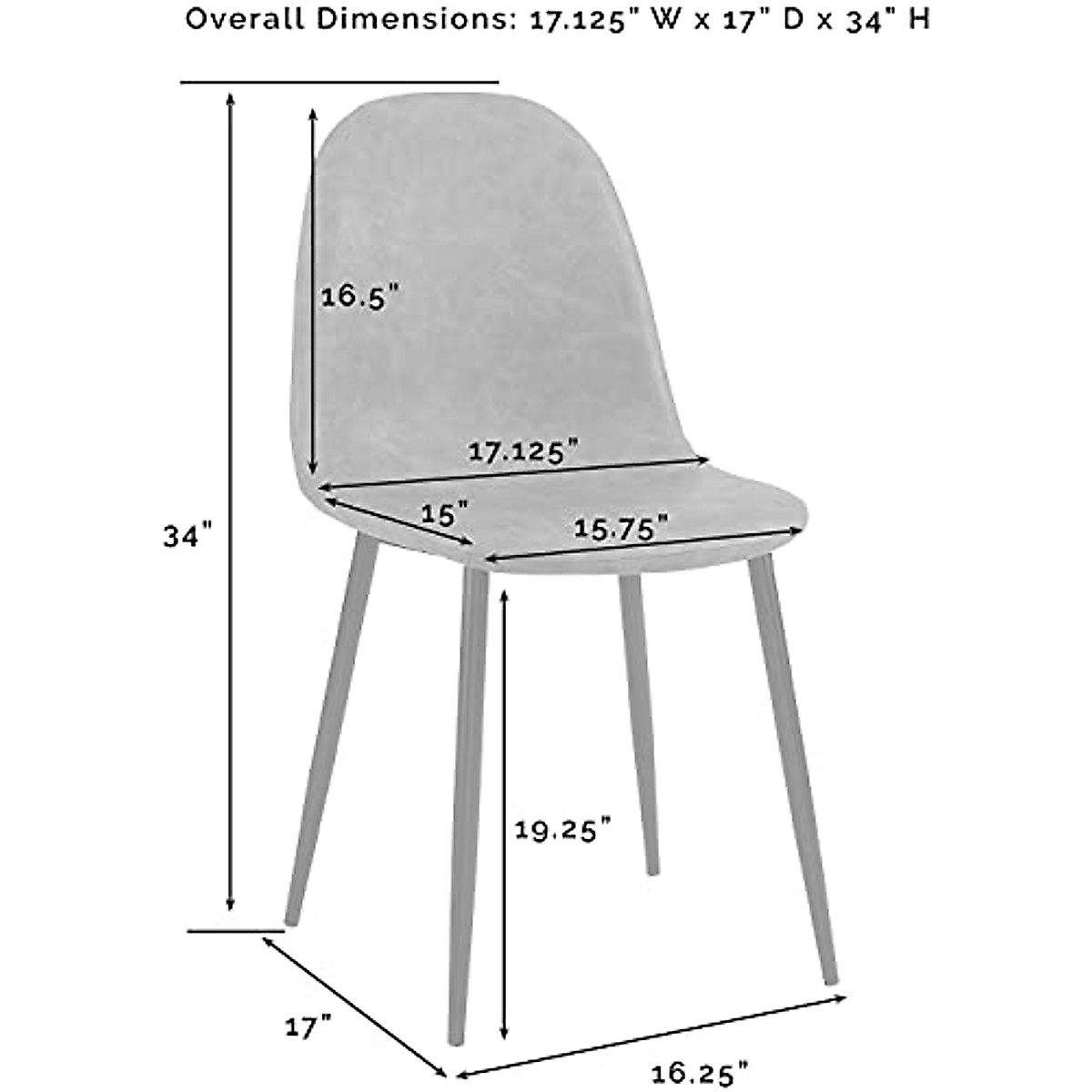 Crosley Furniture CF501619-BR Weston Dining Chair (Set of 2), Distressed Brown/Matte Black