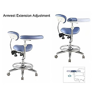 Deluxe Dental Saddle Chair Medical Stool Micro Fiber Leather High Density Height Adjust