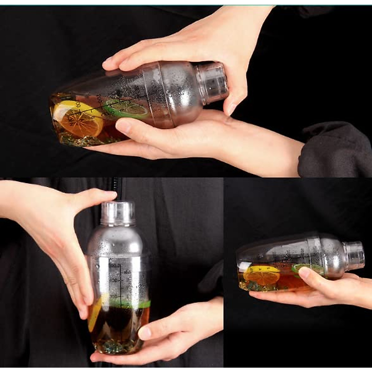 Shaker Bottle 700cc Cocktail Great Anti-leakage Transparent Milk Tea Drink PC Shaking Container Tool with Comfortable Grip for Club Home Use