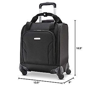 Samsonite Underseat Carry-On Spinner with USB Port, Jet Black, One Size