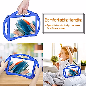 TopEsct Kids Case for Samsung Galaxy Tab A8 Lite 10.5" 2022 (SM-X200/SM-X205/SM-X207), Kid-Proof Cover with Kickstand & Three Handles and Strap for Galaxy Tablet A8 10.5 Inch 2022 (Violet)