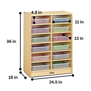 Jonti-Craft 06130JC 12 Bins Mobile Storage with Clear Bins