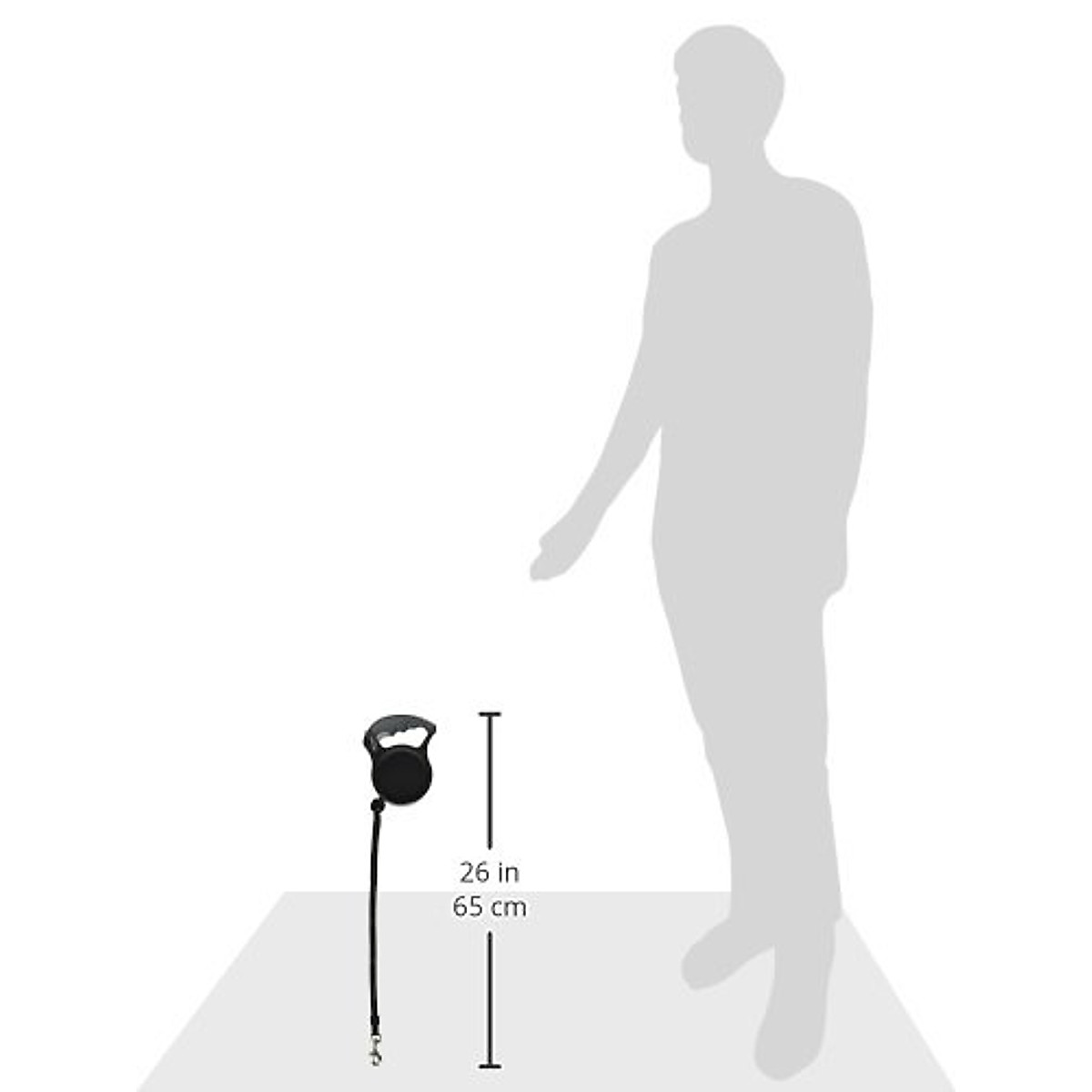 Petmate Walkabout Retractable Dog Leash Cord for Dogs up to 44 Pounds, 16 Feet, Medium, Black